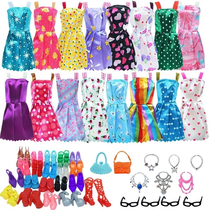 42pc s Se t Doll Accessories Shoes Bags Dres ses Doll Toys Clothing ...