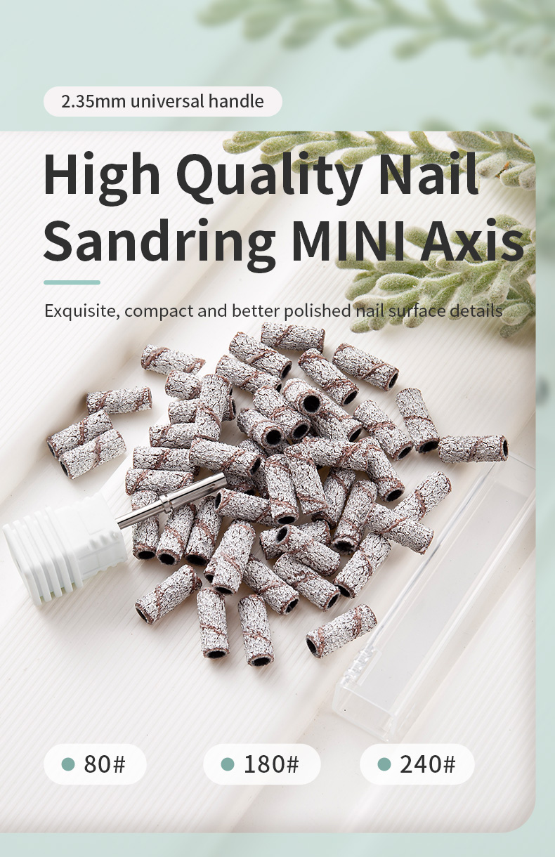 3.1mm Mandrel 80/120/180/240 Grit Nail Sanding Bands Nail Drill Bits ...