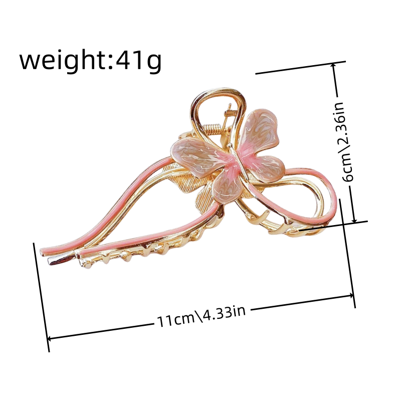 1 Metal Rose Large Grab Clip Temperament Elegant Butterfly Shark Clip ...