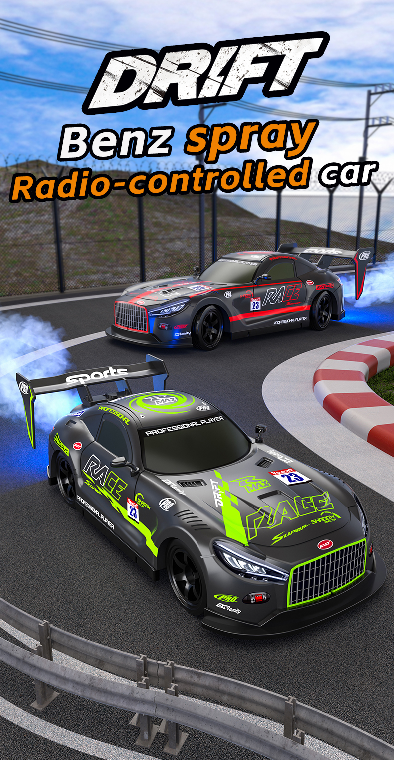 RC Spray Racing Car Toy With Music LED Light High Speed 2.4G Remote ...