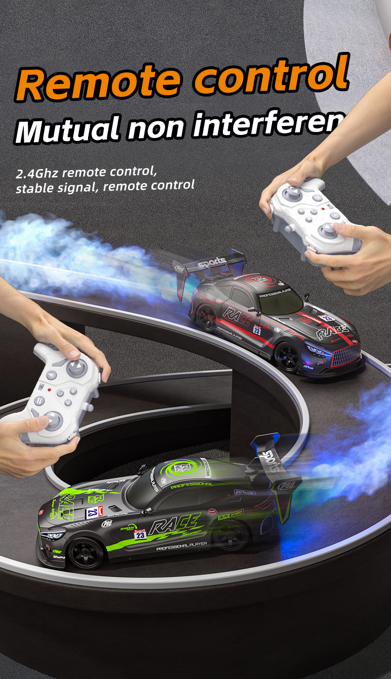 RC Spray Racing Car Toy With Music LED Light High Speed 2.4G Remote ...