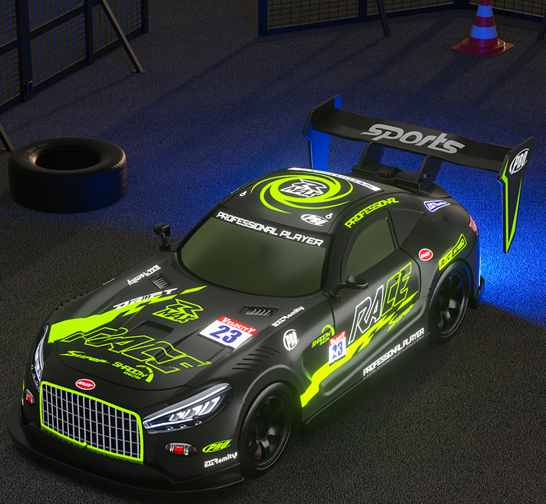 RC Spray Racing Car Toy With Music LED Light High Speed 2.4G Remote ...