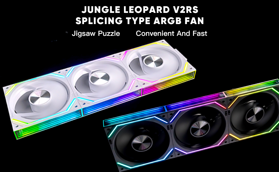 Jungle Leopard Interstellar V2 RS CPU Block Fan ARGB 120mm White Prism ...