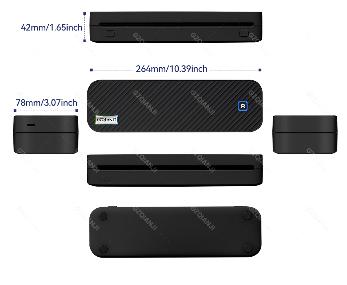 Portable Mini A4 Thermal Printer Bluetooth wireless Documents Files Web ...