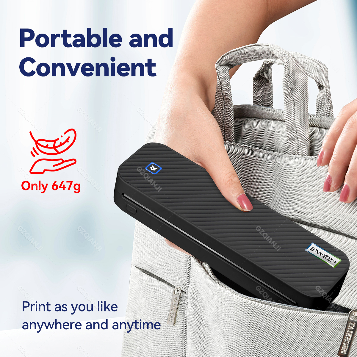 Portable Mini A4 Thermal Printer Bluetooth wireless Documents Files Web ...