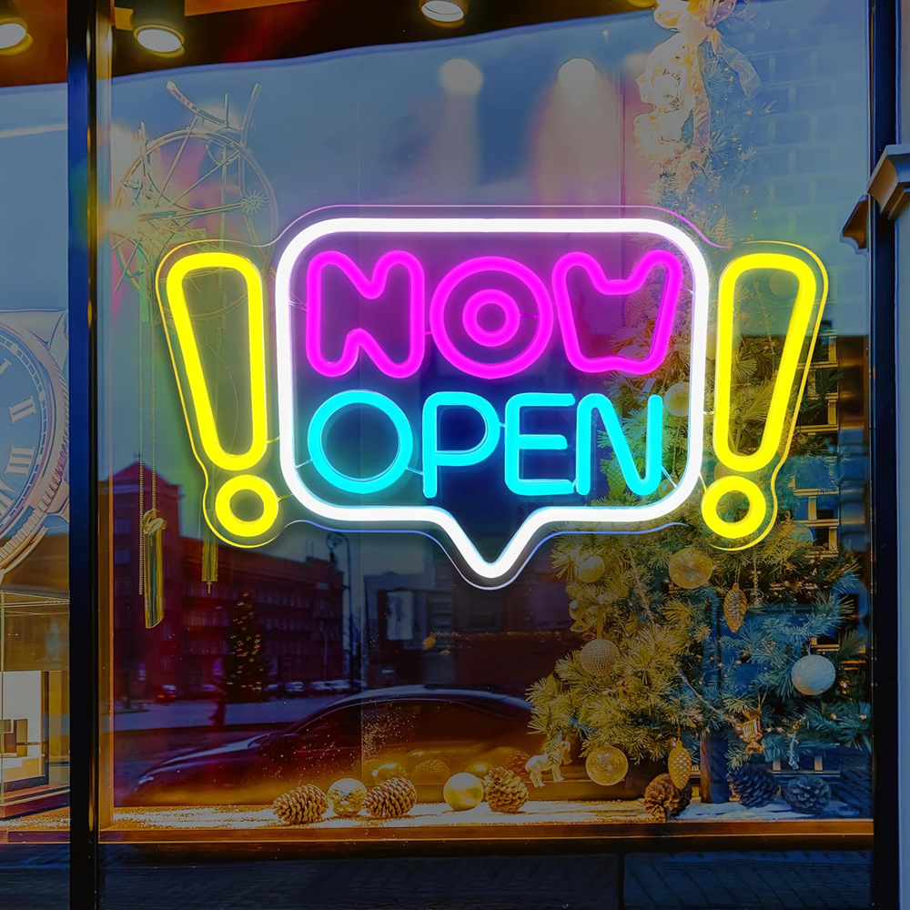 LED Open Signs for Business, Open Welcome LED Neon Sign Light, Bright ...
