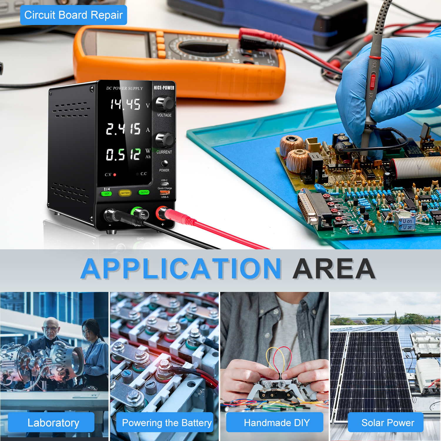 KUAIQU Charging power supply 30V5A 30V10A 60V5A 120V3A Fast charging DC ...