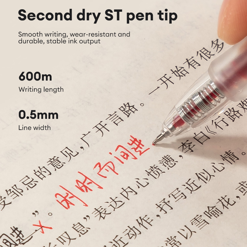 Deli Gel Pen Student Press Pen 0.5mm Ballpen ST Head Teacher Red Pen ...