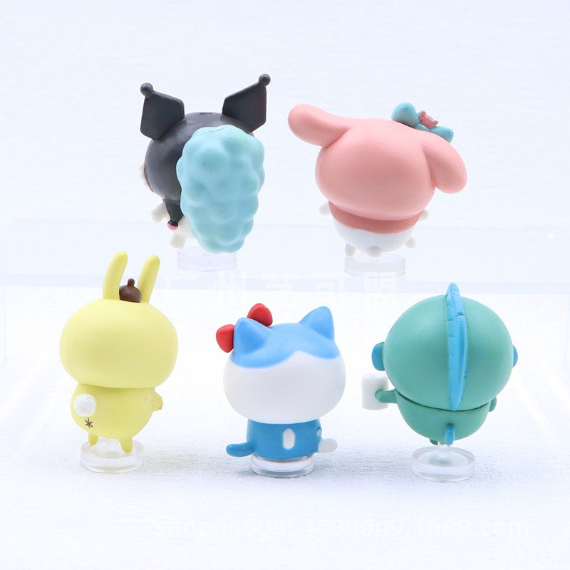 5Pcs 5cm Figure Chiikawa Anime Cinnamoroll Cos Bear Melody Hello Kitty ...