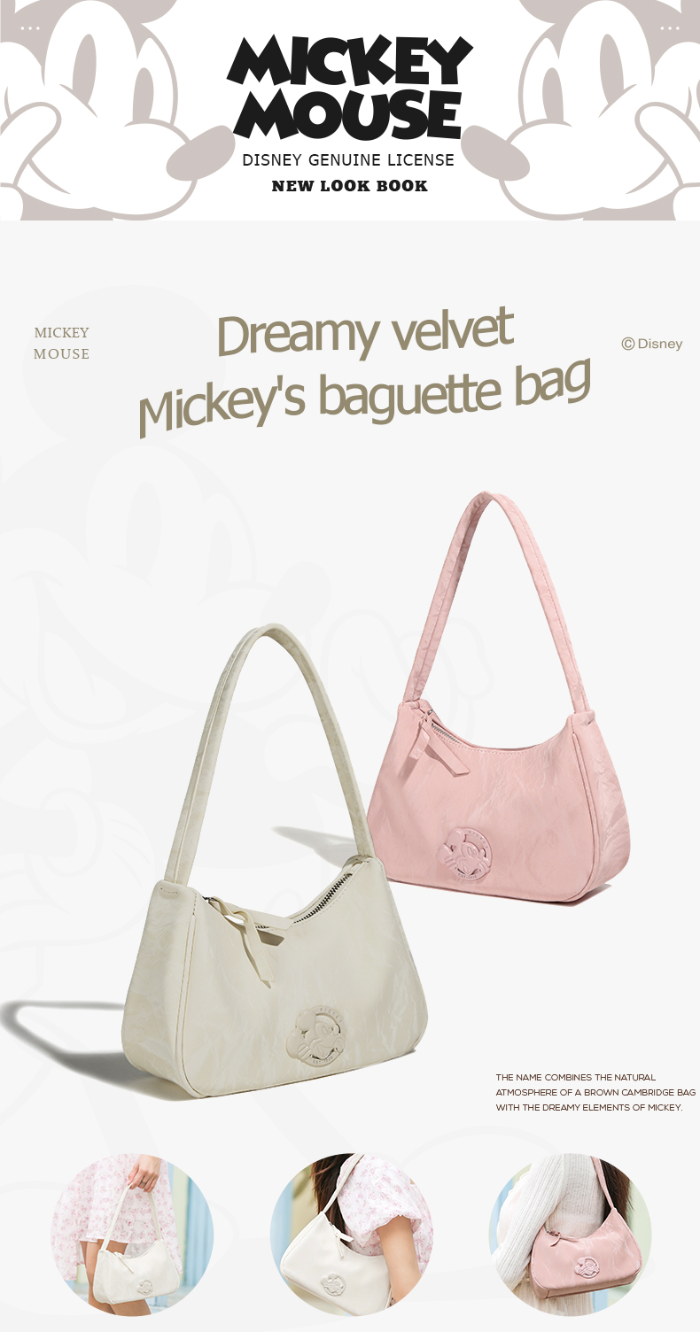 Official Genuine Disney Series Mickey Shoulder Bag Handbag Cute Solid ...