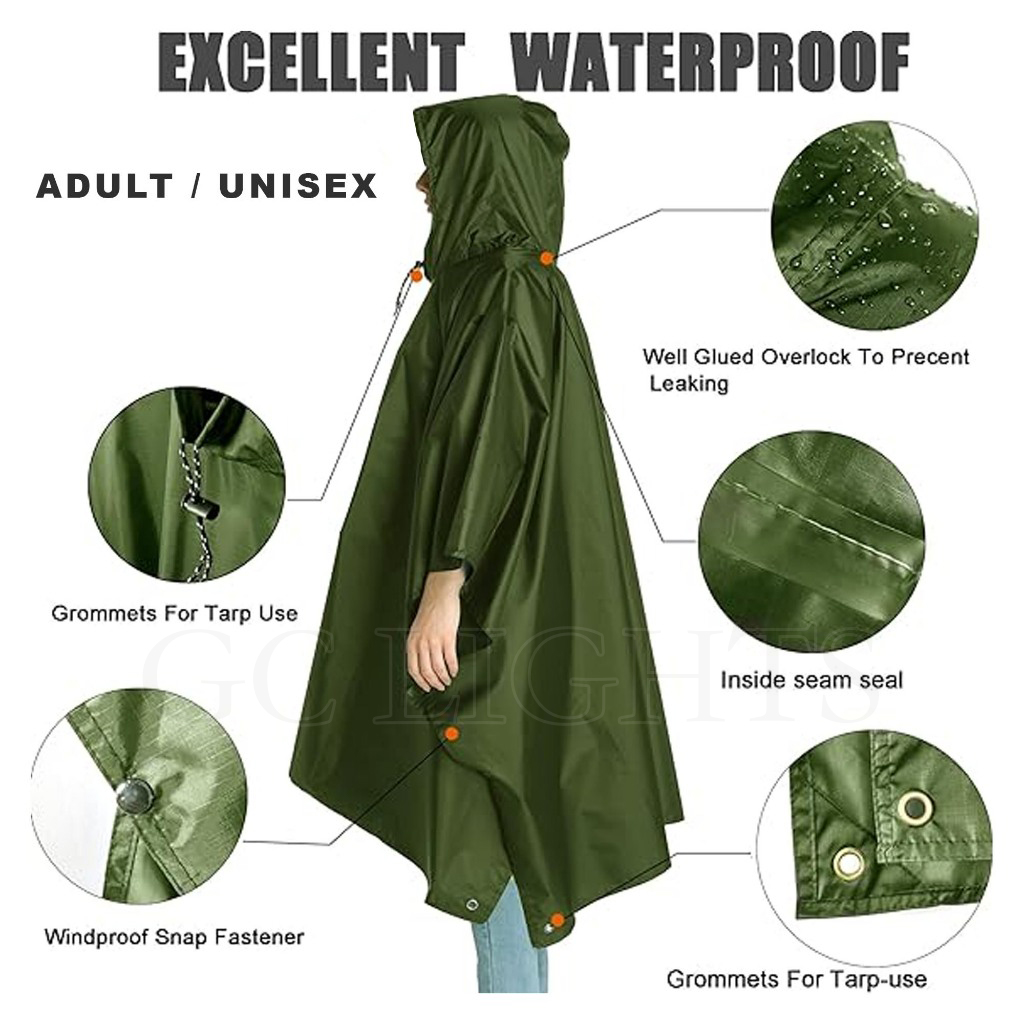 GC Poncho Raincoat Motorcycle Bicycle Poncho Makapal Kapote Rain Coat ...