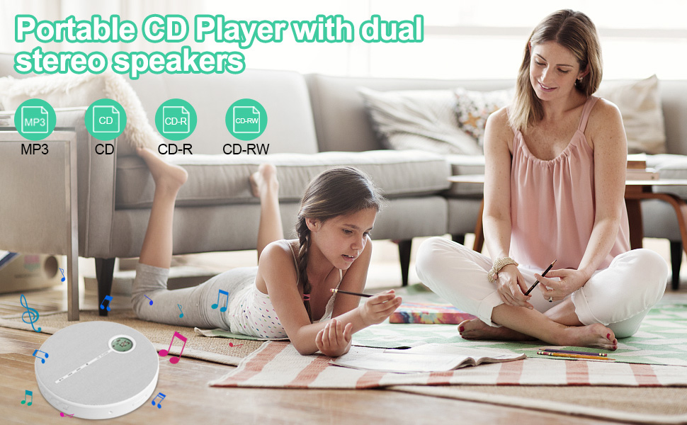 Multi-Functional CD player,Bluetooth Receiver speakers,USB Player,Dual ...