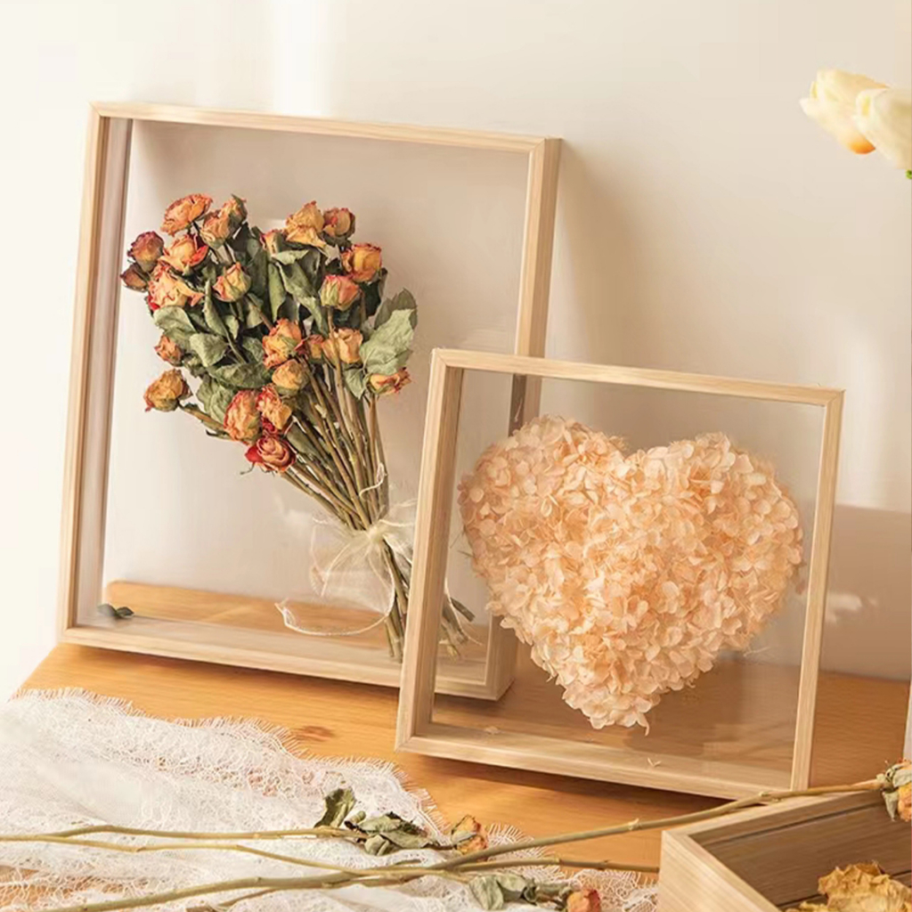 Wooden Flower Frame Hollow Frame Photo Frame Jewelry Dehydrated Flower ...
