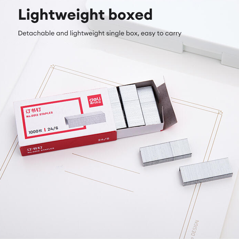 Deli 12mm Staples 24/6 (1000 pieces/box) 0012 | Shopee Philippines