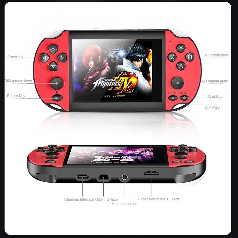 New Version 2024 X7s Video Game Console Handheld PSP Game Player Built ...