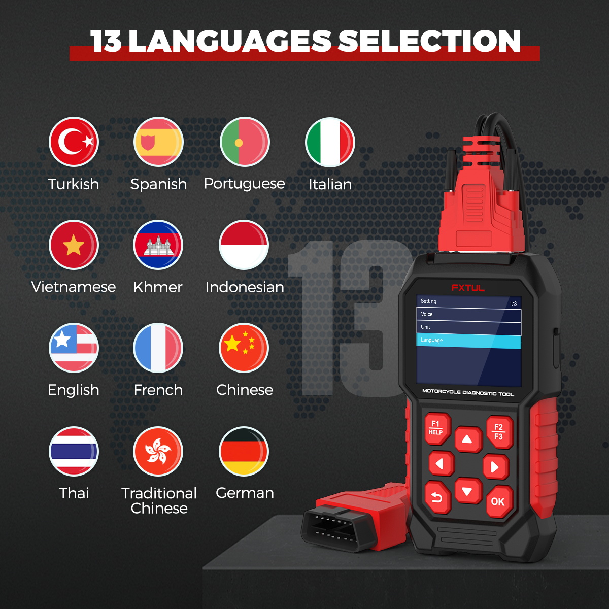 FXTUL M4 motorcycle Diagnostic Tools Obd2 Motorcycle Scanner For Harley ...