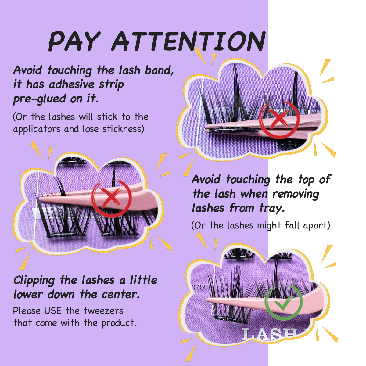 COLOR.Labs Self Adhesive Eyelashes WISP BOOK 260pcs Eyelash Extensions ...