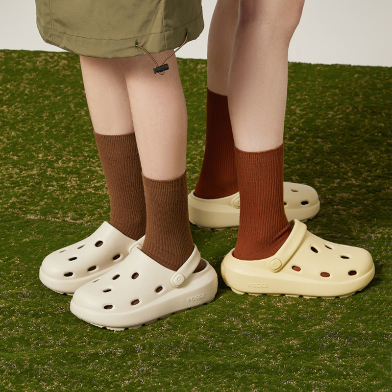 PUXI Cheese clog shoes for women EVA thick soles non-slip sandals couples outdoor beach slippers ...