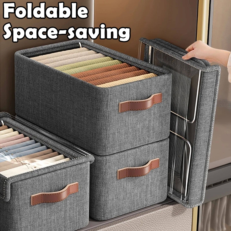 Newly upgraded with lid Household Steel Frame Storage Box for Clothes ...