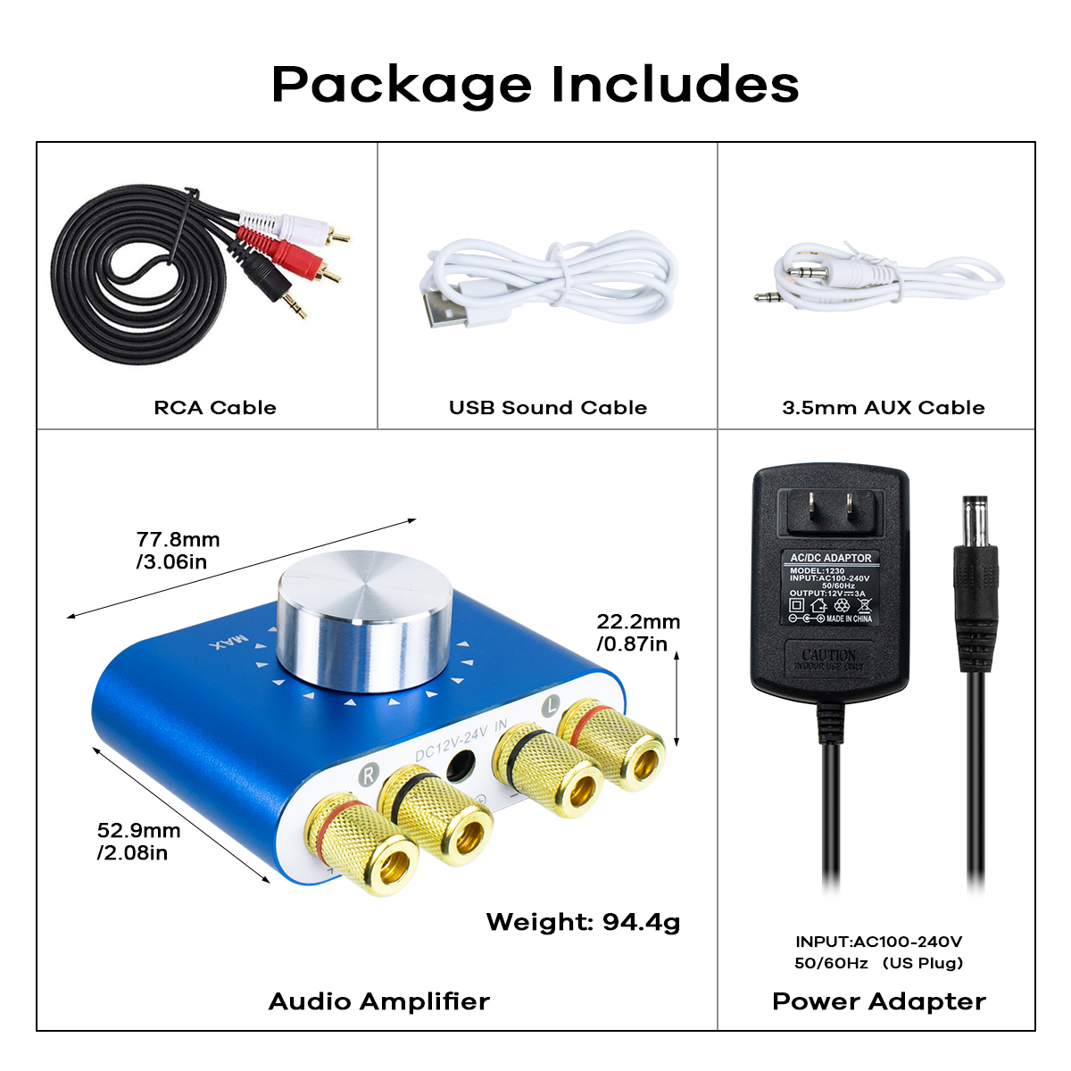 Mini Bluetooth 5.0 Digital Amplifier, 2 Channel 80W+80W HiFi Stereo ...