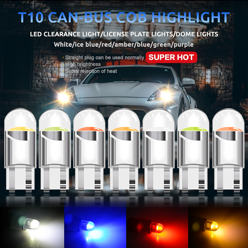 10PCS T10 W5W 168 501 2825 COB LED Car Wedge Parking Side Door Bulb ...