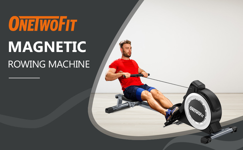 OneTwoFit Rowing Machine 16-level Adjustable Resistance Foldable Rower ...