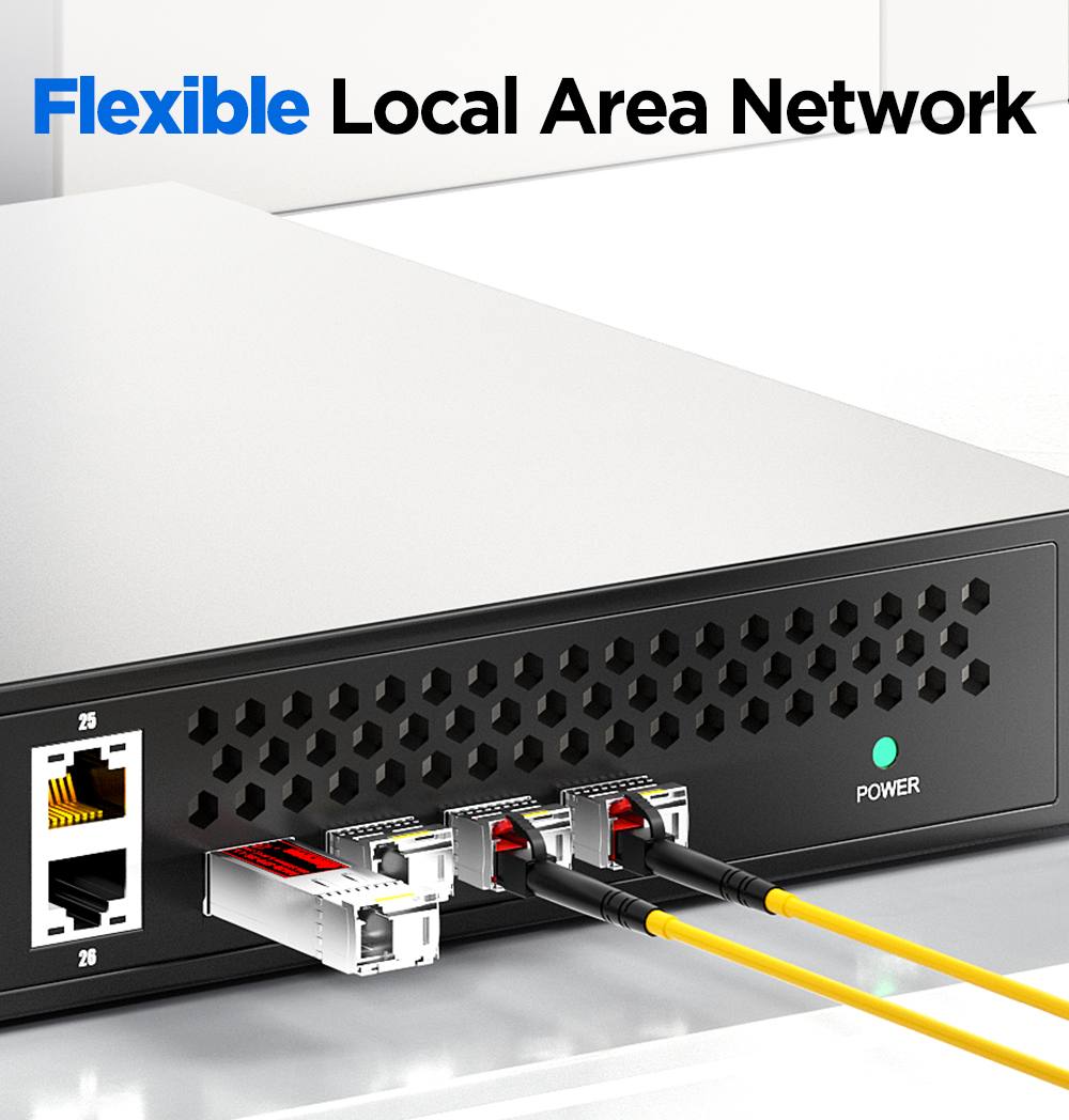 AMPCOM 10G LC SFP+ Single Mode Duplex Transceiver Module 10GBase-LR SFP ...