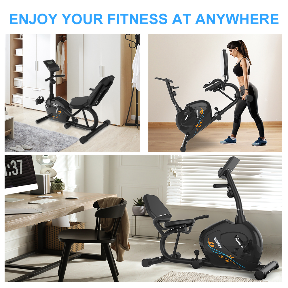 OneTwoFit Exercise Bike Recumbent Exercise Bike Indoor Stationary Bikes ...
