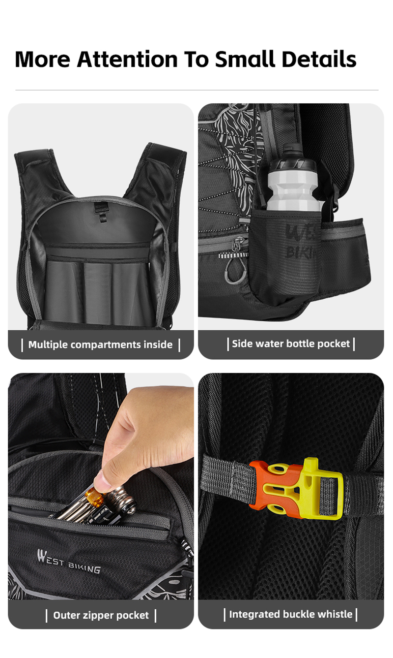 WEST BIKING Hiking Cycling Backpack 16L Large Capacity Bicycle Bag ...