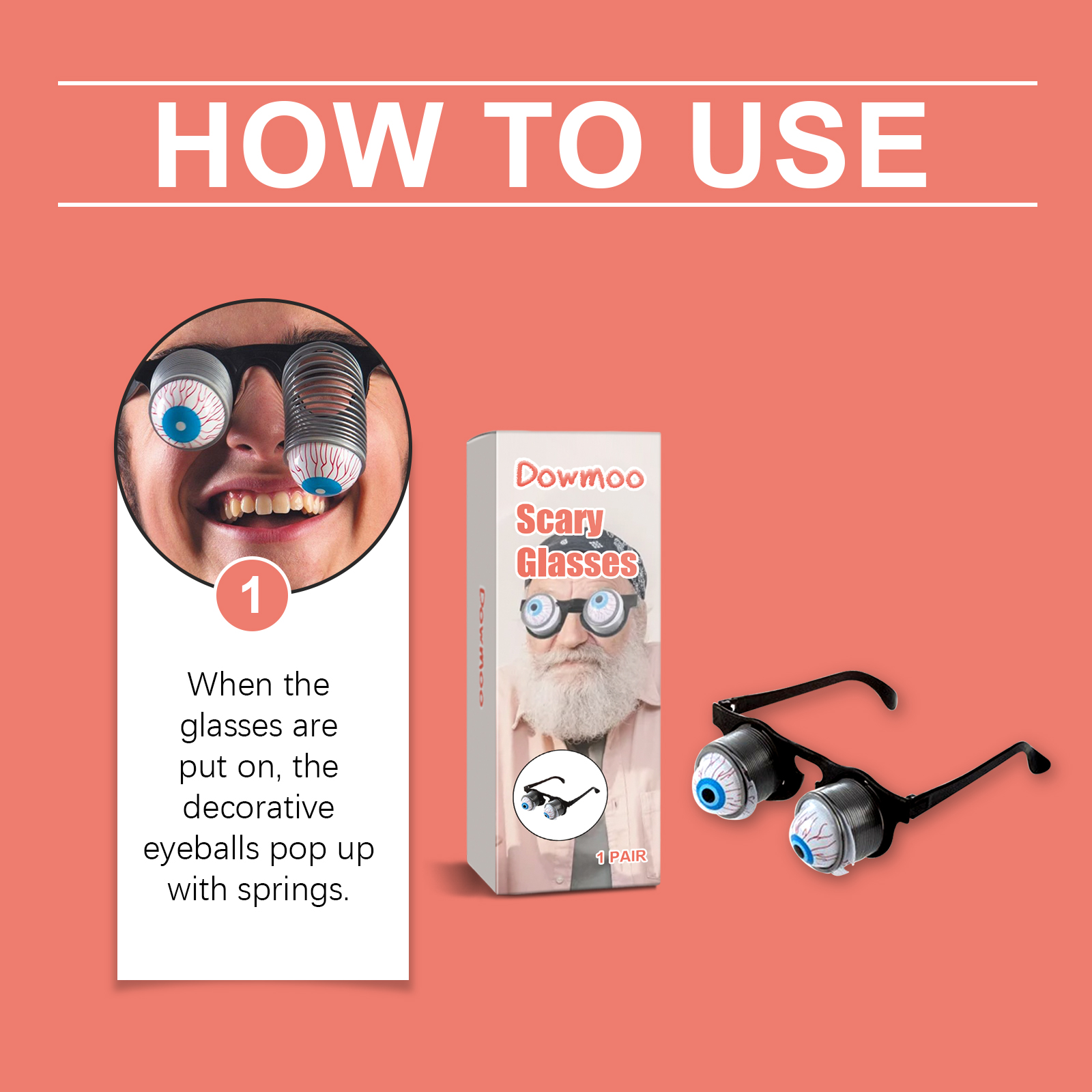 Horror Glasses Halloween Thriller Horror Funny Decoration Party Funny ...