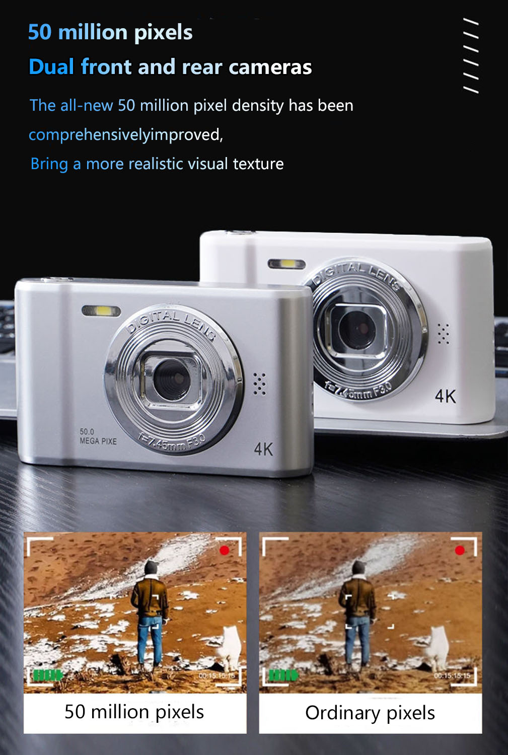 4k digital camera Beginner's camera Mini Autofocus Camera for ...