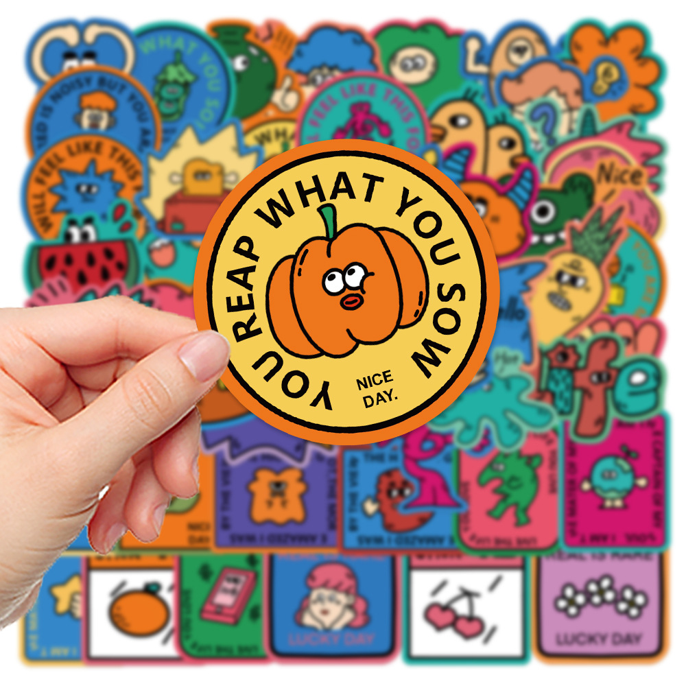 50PCS Hand-Painted Weird Art Stickers - Waterproof Vinyl Decals for ...