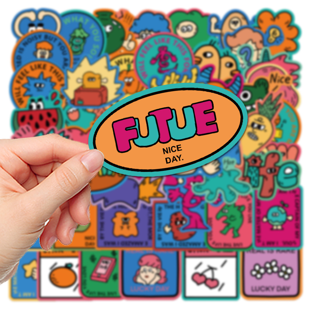 50PCS Hand-Painted Weird Art Stickers - Waterproof Vinyl Decals for ...