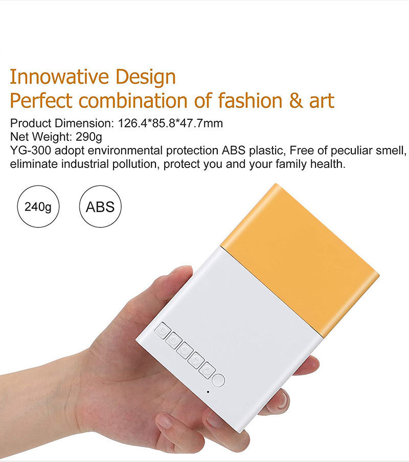 AP YG300 Mini HD projector Black/Yellow/Blue 1080P data cable three in ...