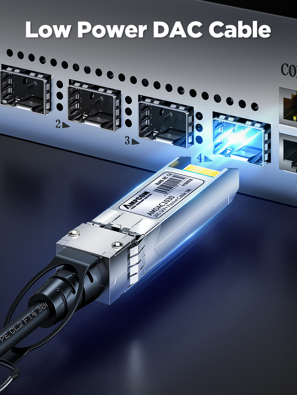 AMPCOM DAC Direct Attach Cable Copper, Passive 10G SFP+ DAC Twinax ...