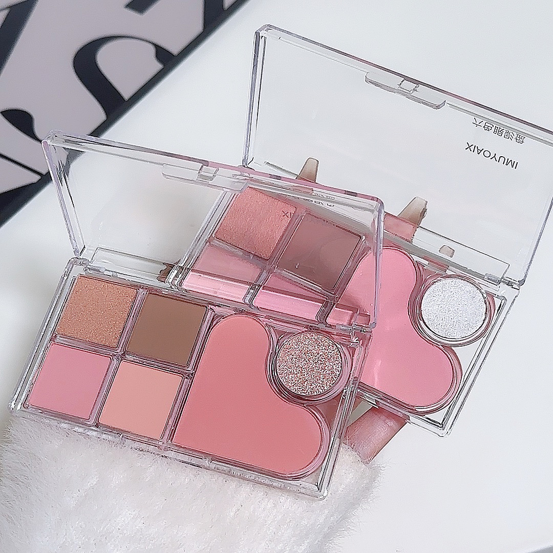 Light and shadow comprehensive eyeshadow plate matte pearlescent pink ...