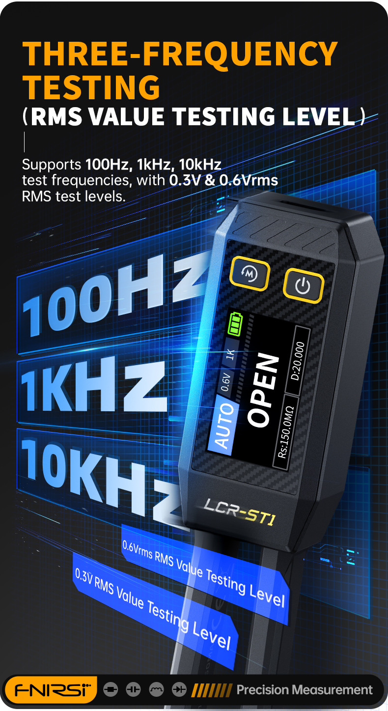 FNIRSI LCR-ST1 Mini Smart Tweezer LCR SMD ESR Tester Resistance ...
