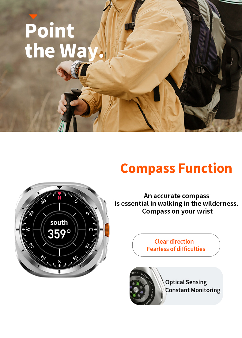 2025 New JS Watch 7 Ultra GPS Compass Smart Watch Outdoor Sports Man ...