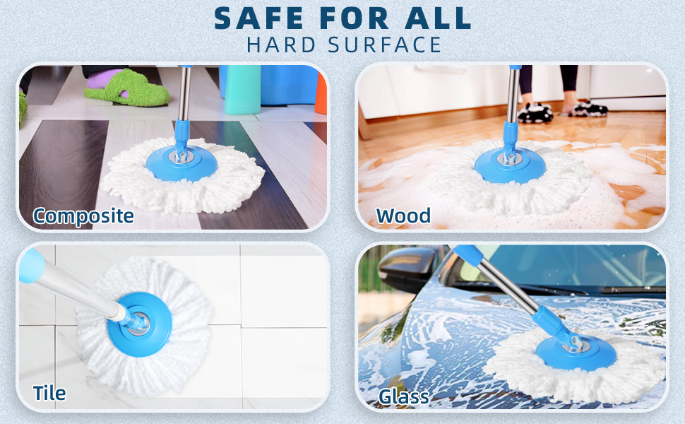 Spinning Mop Handle Replacement Floor 360 Degree Rotating Stainless ...