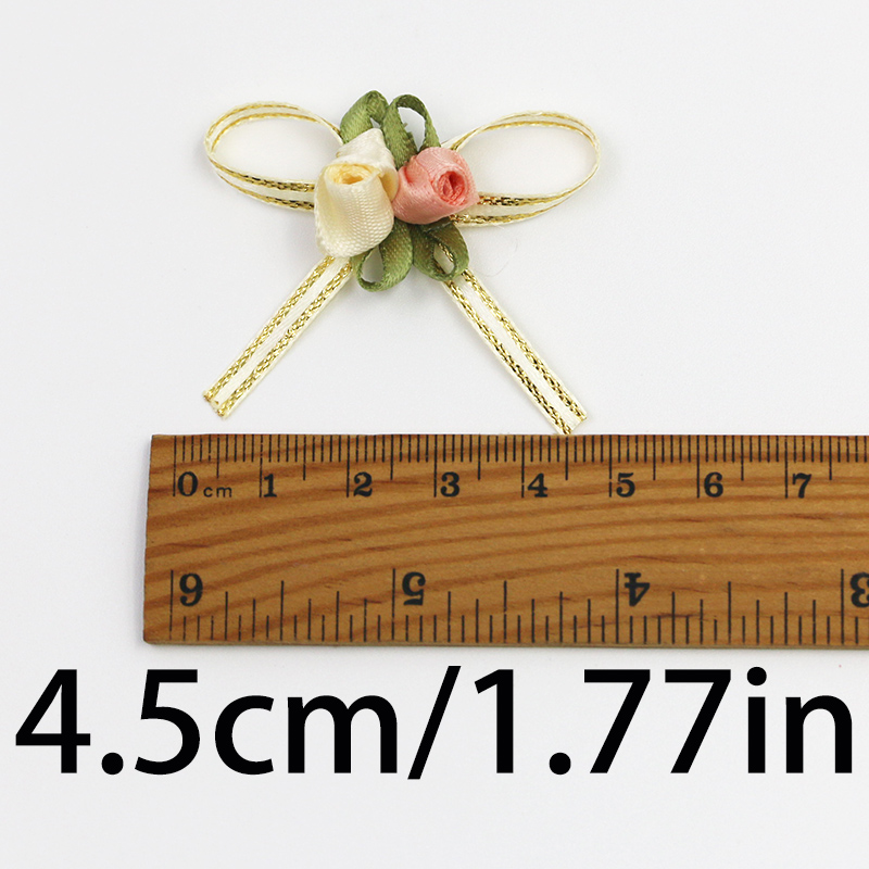 ((20pcs/Pack) 45mm Ribbon Small Fresh Rose Bud Ribbon Bowknot Holiday ...