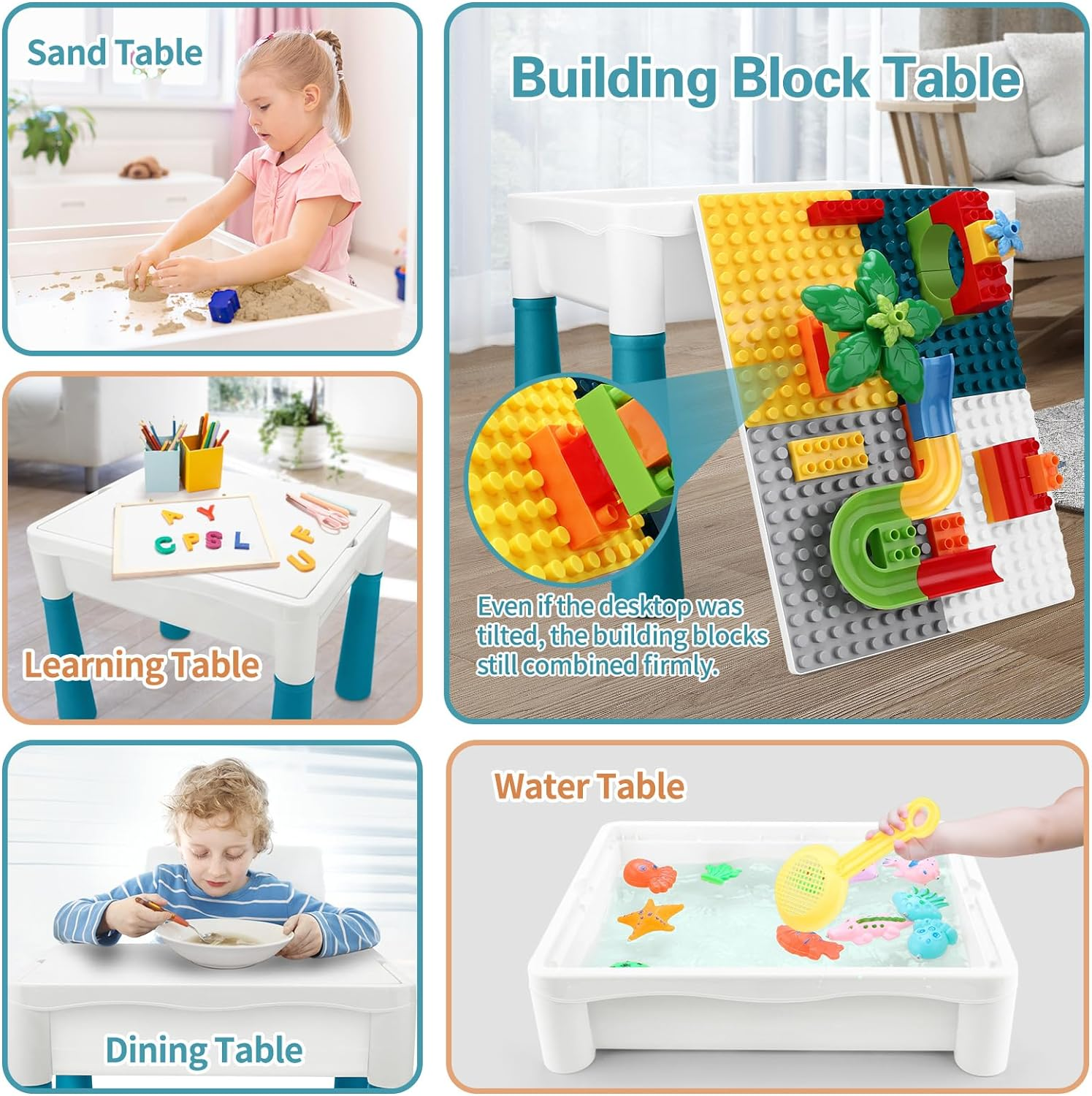 Multi-Function Blocks Table and Chair For Kids Table Kids Study Table ...