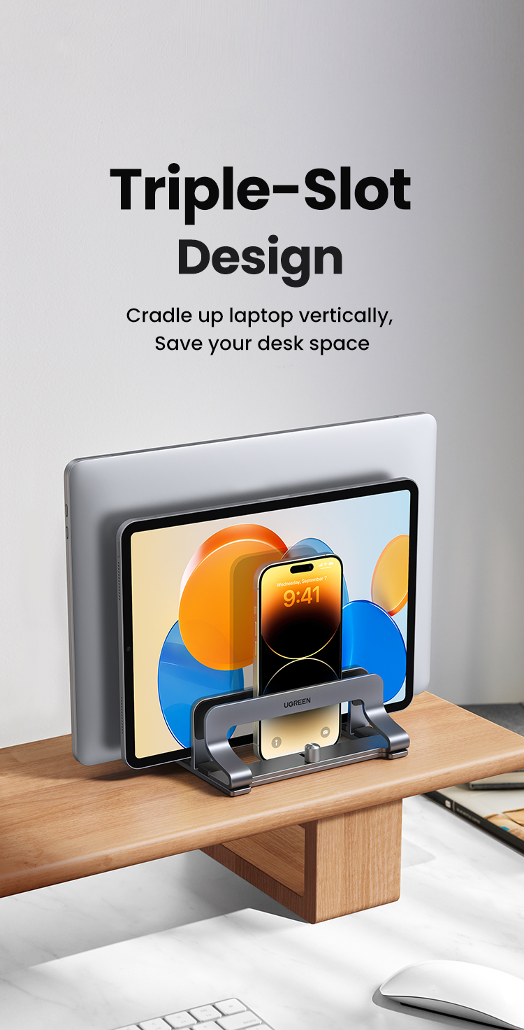 UGREEN Vertical Laptop Stand Holder Desk Aluminum Dock Compatible for ...