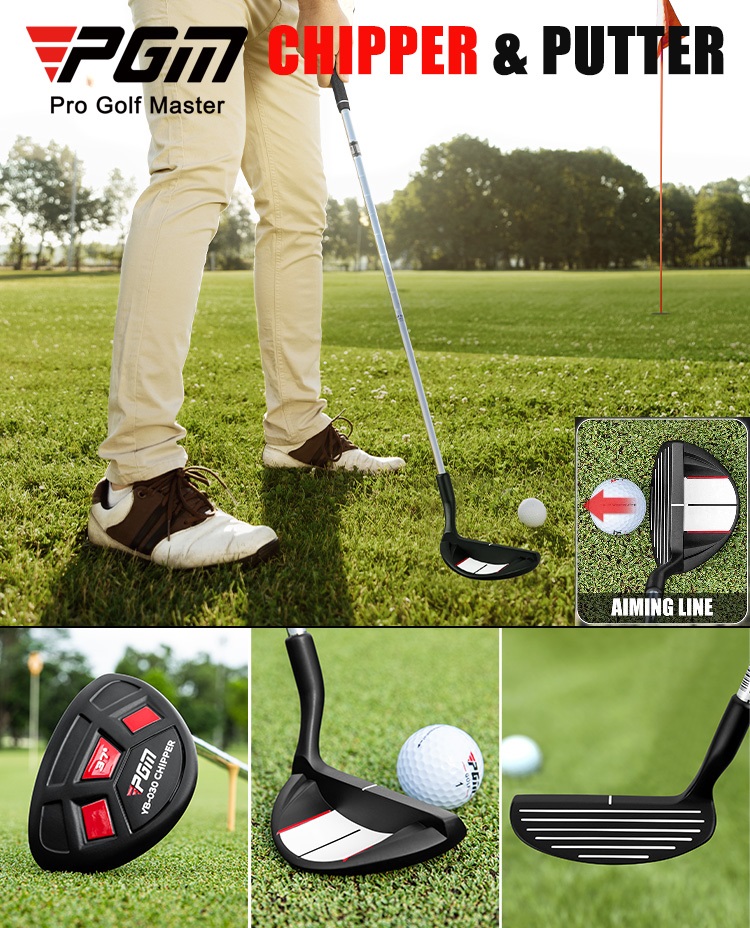 PGM Unisex Loft 37 right handed golf chipper club with stepped steel ...