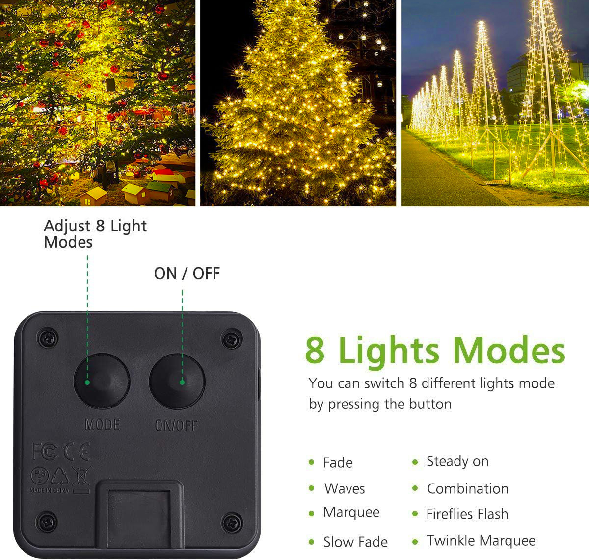 103M/52M/42M/32M/22M Solar Lights Fairy String Lights Waterproof 8 ...