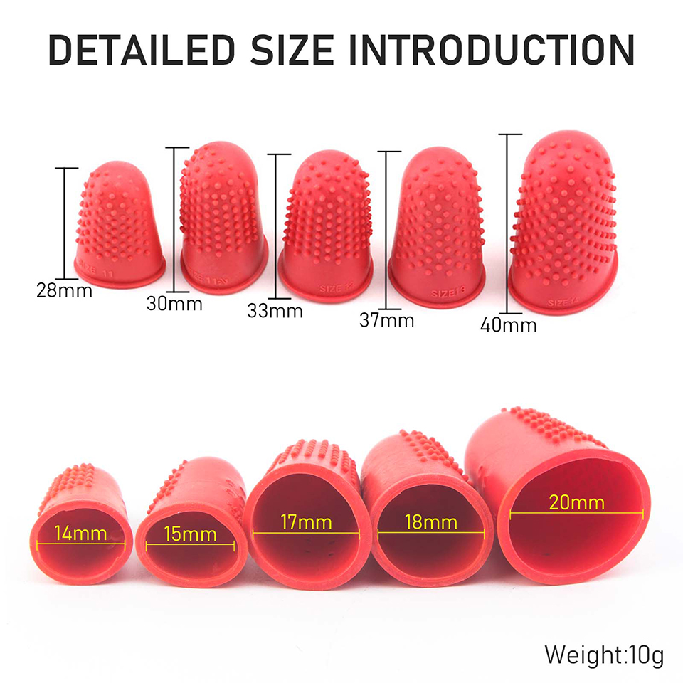 10pcs Silicone Rubber Thimble Guard Caps, Non-slip Finger Protectors ...