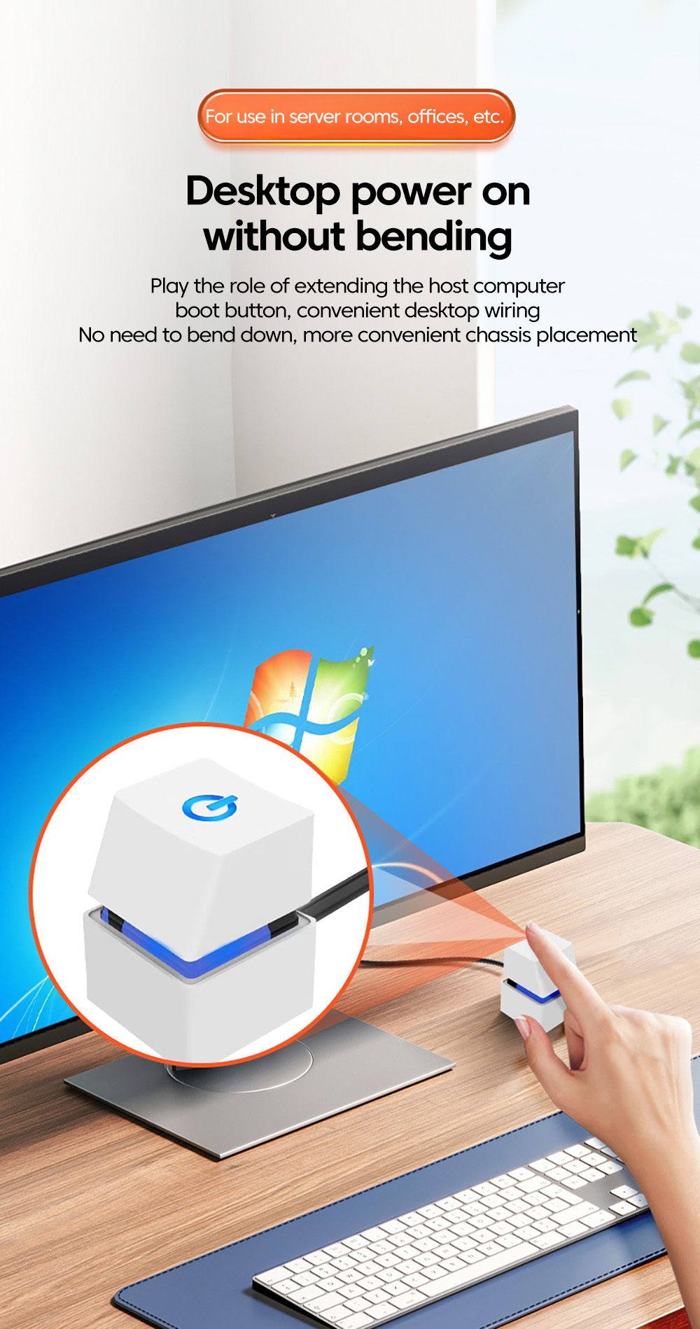 Computer Desktop Switch Blue LED Lights PC Motherboard External Start ...