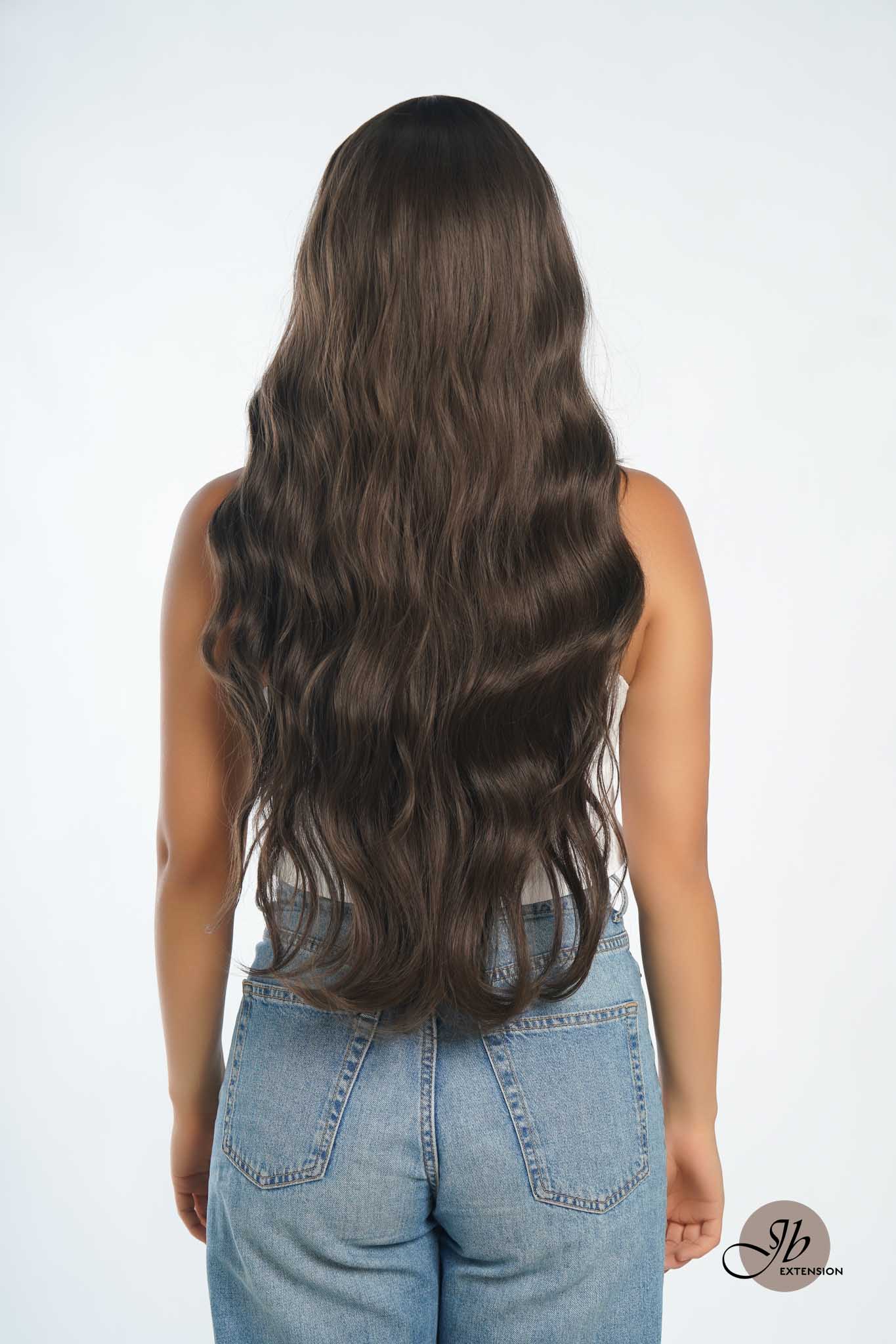 JBSELECT4YOU 70cm Generation Five Wig Female Body Wave Hair Cold Brown ...