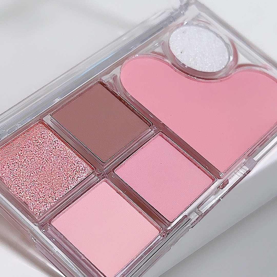 Light and shadow comprehensive eyeshadow plate matte pearlescent pink ...