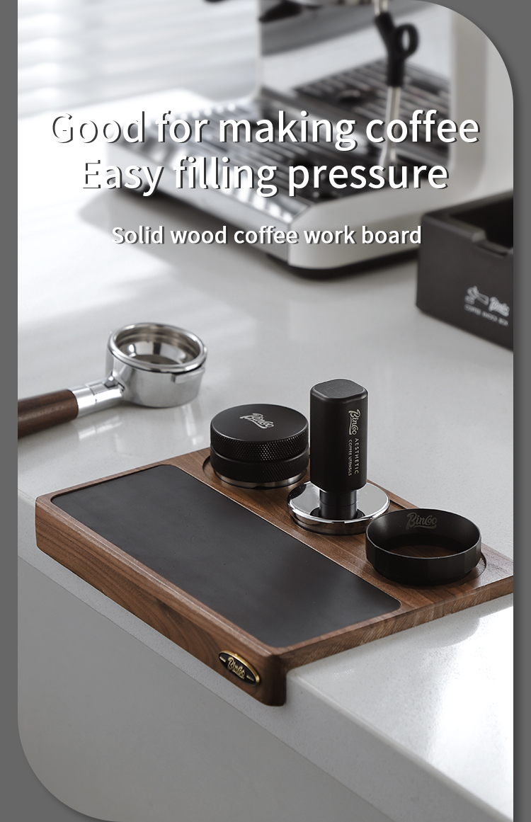 BINCOO Coffee Bar Powder Press Pad Walnut Powder Press Base Plate ...
