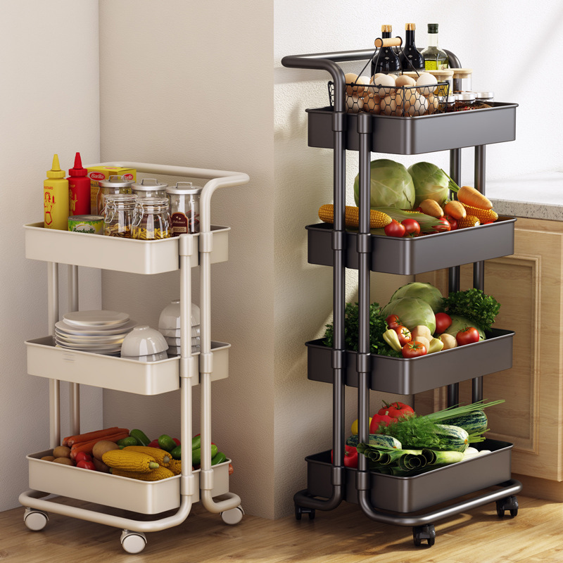 3~5 Layer Shelf Trolley Cart Organizer With Wheels kitchen Trolley ...